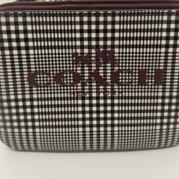 Coach | Bags | Coach Silvergrey And Wine Checkered Womens Wristlet ...
